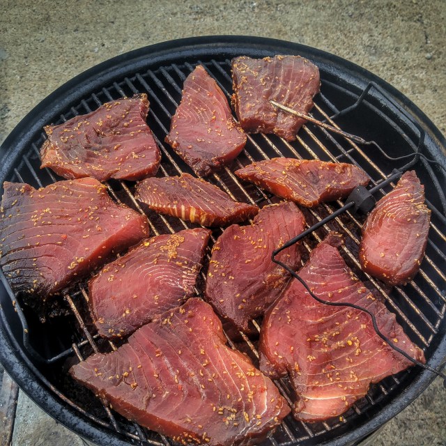 Live Smoke- Tuna Steaks On The @WeberGrills Smokey Mountain Smoker ...