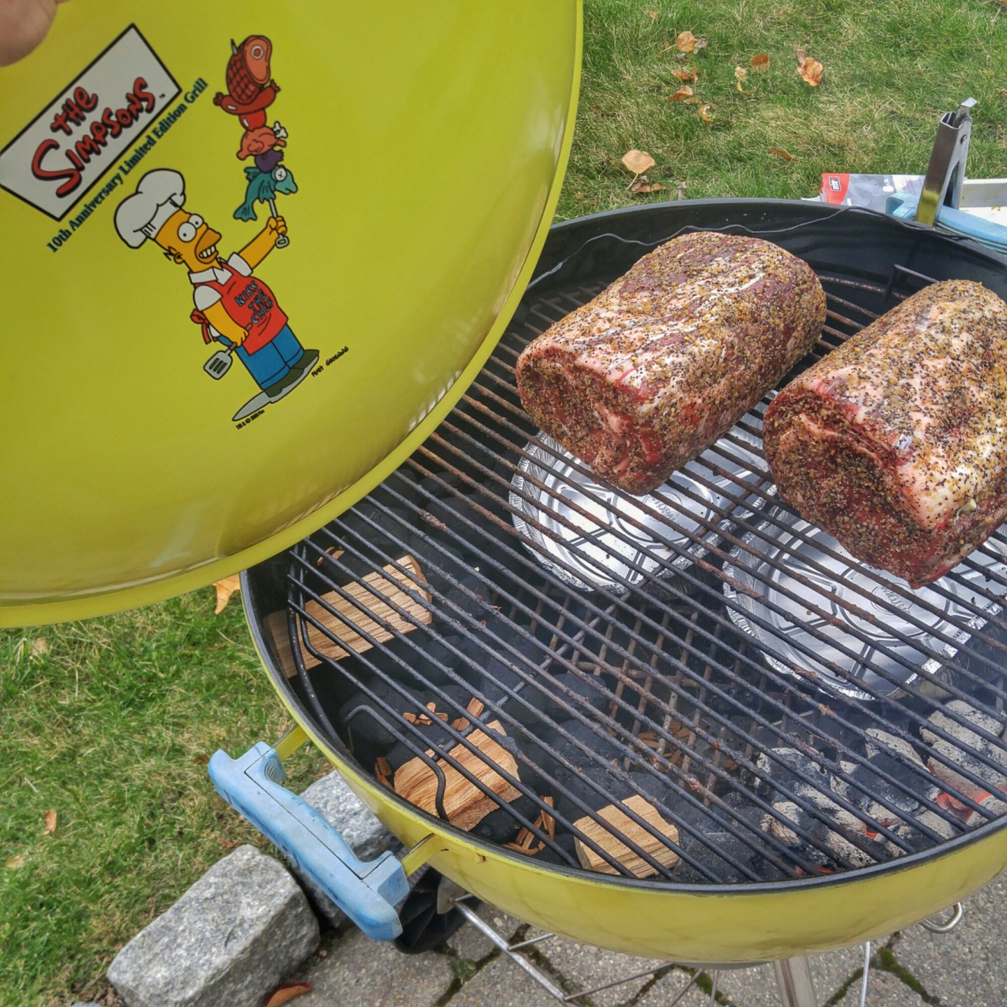 Here we go! Dual Rib Roasts On the Vintage @webergrills Simpson’s ...